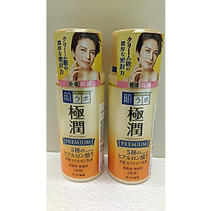 Rohto Hadalabo Gokujyun Premium Hyaluronic Acid Milky Lotion 4.7floz/140ml 2 bottle set