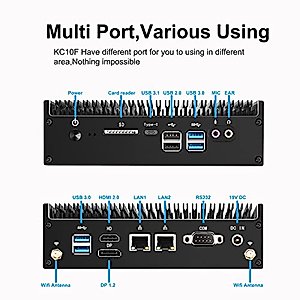 Mini PC Fanless,Intel Core i7 10510U (Up to 4.9GHZ),Windows 11 Pro/Linux, Slient Desktop Computer,16G DDR4 1TB NVME SSD, Metal Case,Dual Gigabit Ethernet,Support Auto Power on