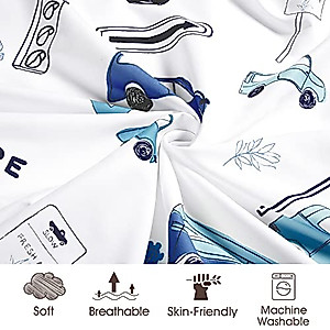 PHF Soft Car Crib Sheet Fitted, 2 Pack Silky Comfy Breathable Baby Sheets for Boys Girls，28x52x9in Fits Standard Crib and Toddler Mattresses, Cars