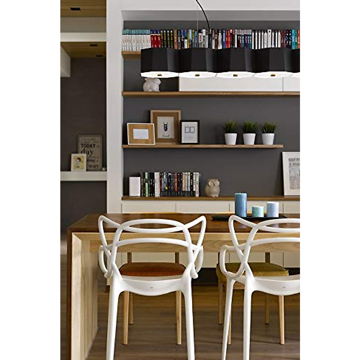 2xhome - Set of 6 White Dining Room Chairs - Modern Contemporary Designer Designed Popular Home Office Work Indoor Outdoor Armchair Living Family Room Kitchen