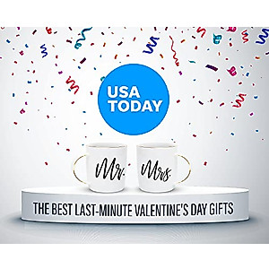 Triple Gifffted Couples Gifts for Christmas, Wedding Anniversary, Engagement - Valentines Day Mr and Mrs Mugs Couple Gift for Husband and Wife, His/Hers, Men/Women, Him/Her, Bride & Groom, Newlywed