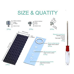 QTEATAK 2Pcs PCIe NVMe M.2 2280 SSD Heatsinks Cooler & Mounting Screws Screwdriver Kit…
