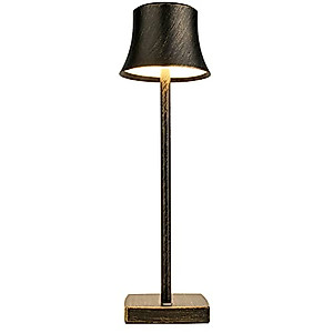 Cordless Table Lamp, Rechargeable Battery 5000mAh Metal Aluminum Housing USB LED Portable Powered Desk Lamp , 2 Levels Brightness Night Light for Restaurants Bars Garden Patio Bedroom Outdoor (Copper)