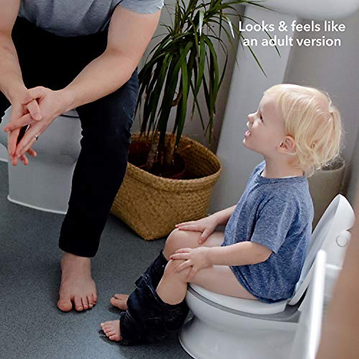 Nuby Potty, My Real Mini Size Toilet with Lid and Flush Sound, Potty Training Toilet for Toddlers