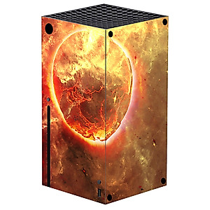 PlayVital Flaming Sun Custom Vinyl Skins for Xbox Series X, Wrap Decal Cover Stickers for Xbox Series X Console Controller