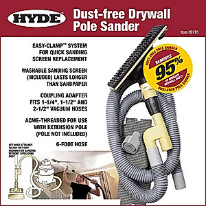 Hyde 09170 Dust-Free Vacuum Sander, Without Pole, One Color