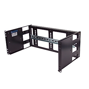 RCB1112BK15 Heavy Duty 4U Rackmount Adjustable Depth Industrial Din Rail Panel Designed for 2 Post or 4 Post EIA310 19 inch Server Rack