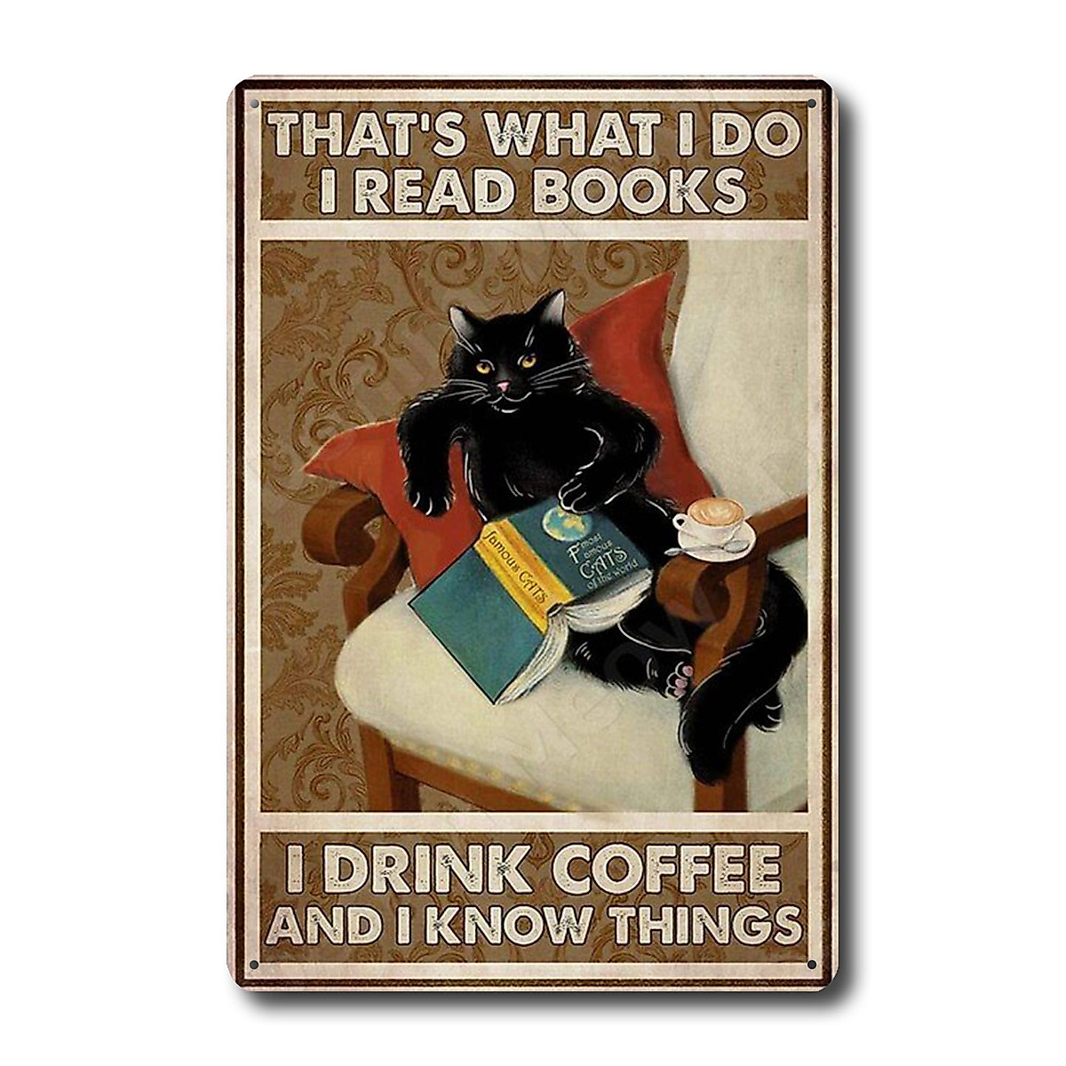 Black Cat Decor - 8x12 Cute Tins Black Cat Gifts - Black Panther Wall Art Black Cat Decorations for The Home - What Matters Most is How You See Yourself