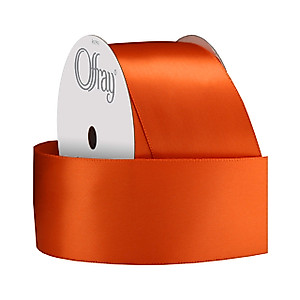 C.R. Gibson 950647 1.5" Wide Single Face Satin Ribbon, Torrid Orange, 4 Yds