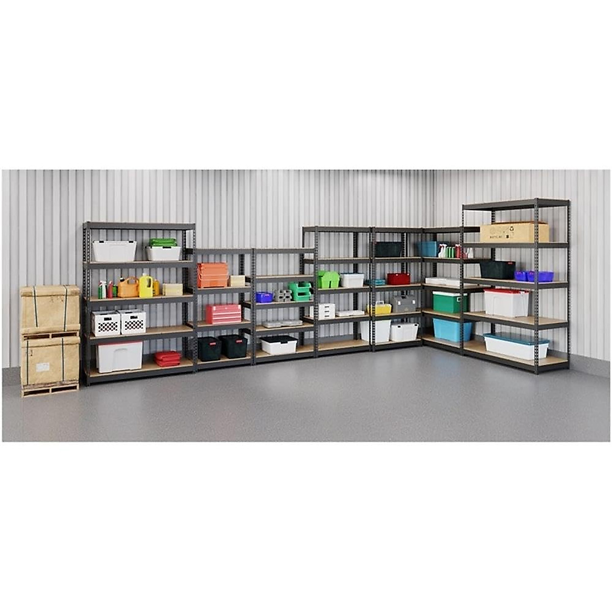 Office Dimensions Riveted Steel Shelving 5-Shelf Unit