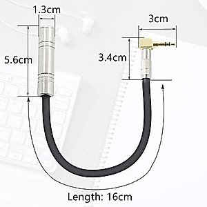 PNGKNYOCN Right Angle 3.5mm (1/8 inch) Male to 6.35mm (1/4 inch) Female Stereo Audio Adapter Connector Gold Plated for Audio Cable Extension and Conversion.