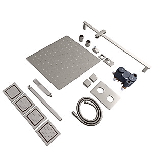 ZLINE Crystal Bay Thermostatic Shower System with Body Jets in Brushed Nickel (CBY-SHS-T3-BN)