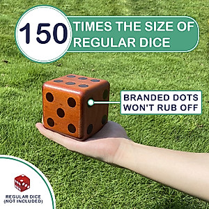 Giant Wooden Set of 6 Yard Dice with Yardkle and Yardzee Scoreboard-Yard Outdoor Games for Adults and Family Giant Lawn Games-Choose Your Set