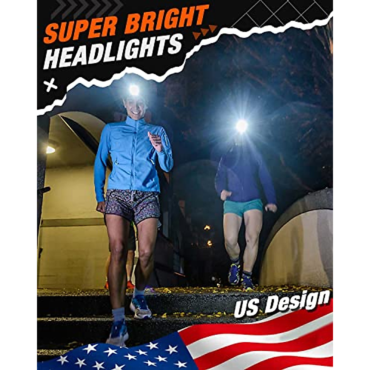 Victoper 2 Pack LED Headlamp, 1100 Lumen Bright Lightweight Head Lamp with 4 Mode, IPX5 Waterproof Head Light with Red Light for Running Fishing Hiking Camping, Outdoor Head Flashlight for Adults Kids