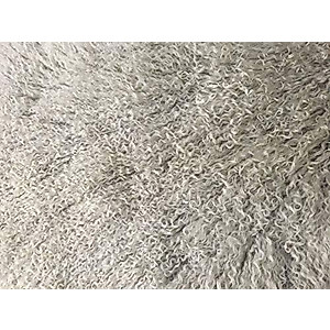 February Snow Deluxe Home Decorative Curly Fur Soft Plush 100% Real Genuine Mongolian (Tibetan) Lamb Wool Rug/Carpet/ (Grey)