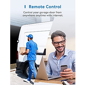 Smart Garage Door Opener Remote with External Antenna, Up to 3 Single Doors, Compatible with Apple HomeKit, Amazon Alexa, Google Assistant, SmartThings, App Control, No Hub Needed