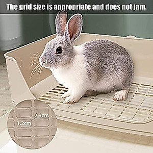 kathson Large Rabbit Litter Box, Bunny Food & Water Bowl Removable Stainless Steel Cage Bowls, Pet Toilet Potty Corner Litter Bedding Box Bigger Pet Pan for Guinea Pigs, Ferret, Gerbils, Hamster