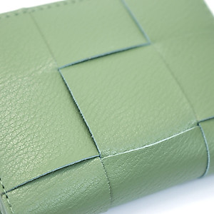 SUMGOGO Womens Wallet Small Coin Purse Rfid Card Holder Quilt Leather Ladies Zipper Front Pocket Short Mini Wallets (Olive Green)