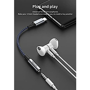 USB-C to 3.5 mm Headphone Jack Adapter, USB-C to Aux Audio Dongle Cable, Compatible with iPad Pro, iPad Air, Android Phones and Tablets by TEKTURN
