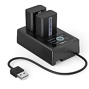 SmallRig NP-FW50 Battery Charger Set for Sony NP-FW50 Battery, Double Slot NP-FW50 Charger for Sony ZV-E10, A6000, A6500, A6300, A6400, A7, A7 II, A7R II, A7S II, A7S, A7R, RX10, 1030mAh - 3818