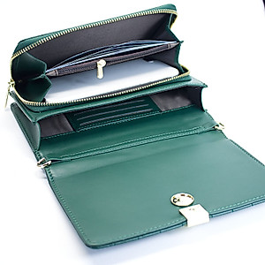 Small Crossbody Bag Shoulder Purse Handbag for Women Cellphone Card Holder Wallet (Green)