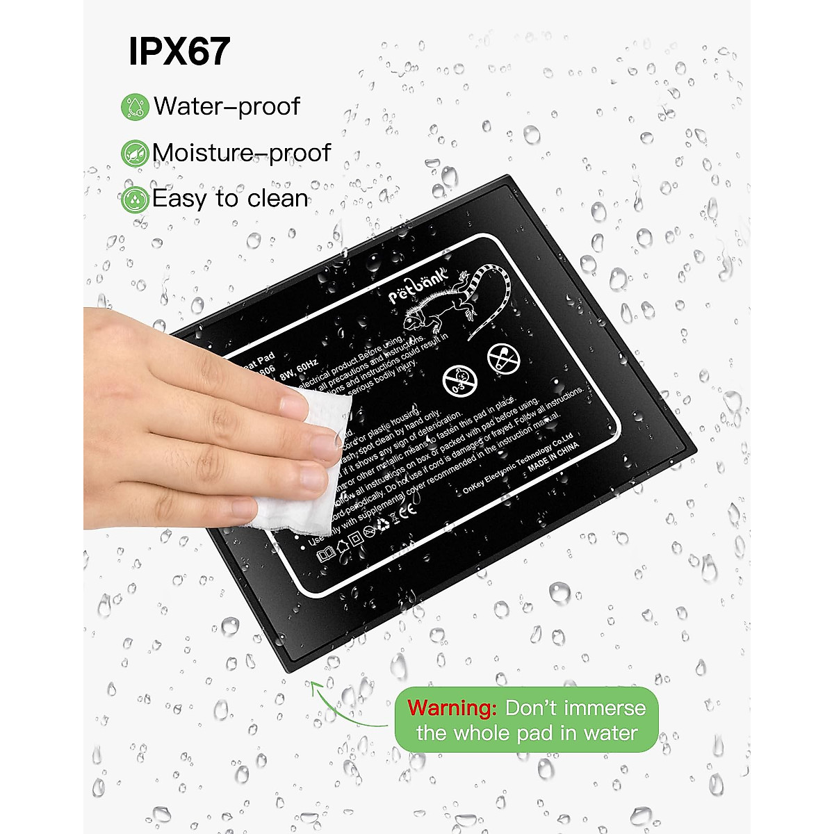 Reptile Heat Pad - Reptile Heating Pad Under Tank Heater for 10-20gal Tank, Terrarium Heat Mat Reptile Tank Accessories for Gecko/Bearded Dragon/Snake/Lizard/Frog/Spider/Plant Box,6 x 8in