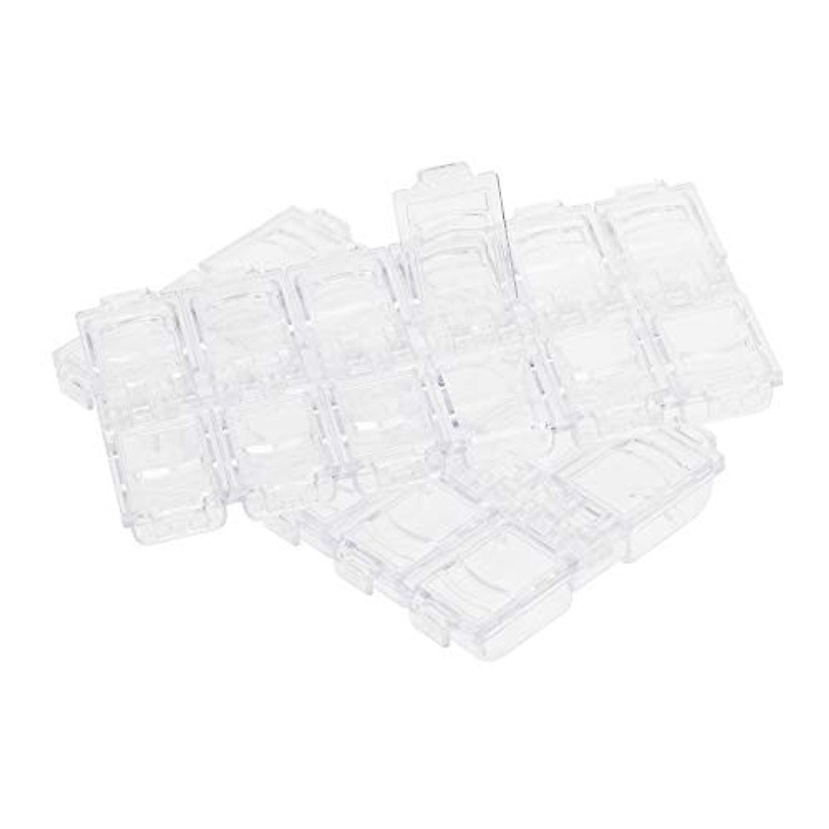 Mini Skater 12 Grids Plastic Clear Jewelry Box Small Transparent Ornaments Case Container Storage Organizer for Necklace Earrings Ring Bead with Lid,5.1×2.55 inch/13×6.5cm,2Pcs