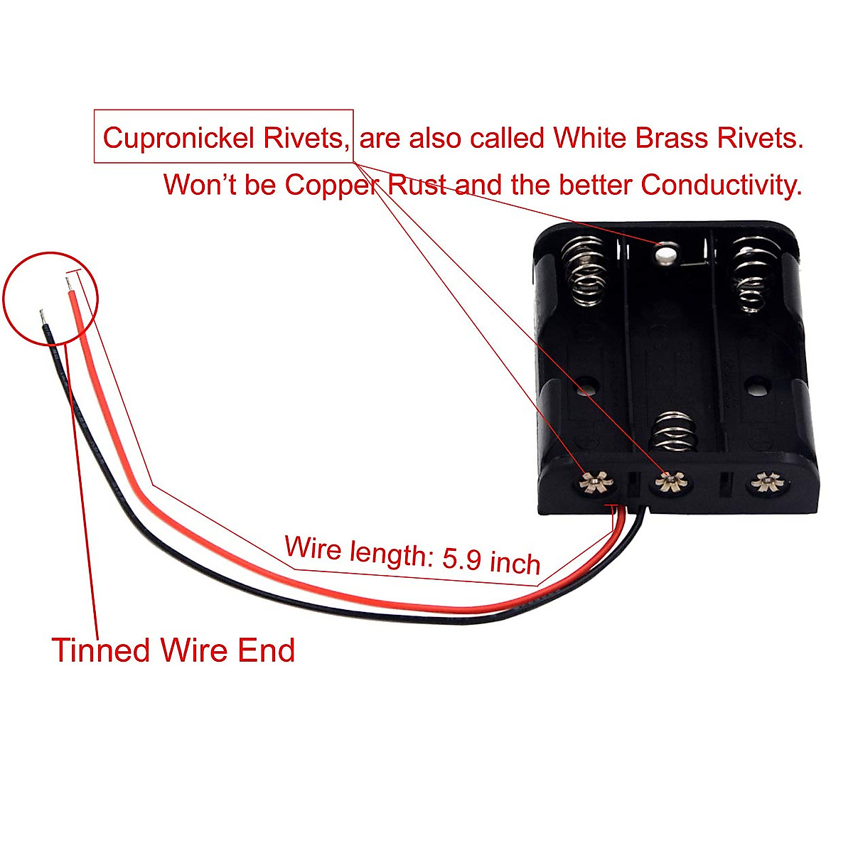 LAMPVPATH (Pack of 8) AA Battery Holder Bundle 2Pcs Single AA Battery Holder, 2Pcs 2X 1.5V AA Battery Holder with Leads, 2Pcs 3X 1.5V 3 AA Battery Holder with Wire, 2Pcs 4X 1.5V 6 Volt Battery Holder
