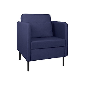 XSPRACER Accent Chairs, Comfy Sofa Chair, Armchair for Reading, Living Room, Bedroom, Waiting Room, Linen, Navy Blue
