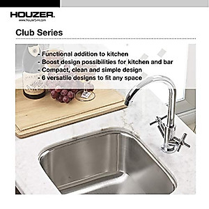 Houzer CS-1407-1 Club Series Undermount Medium Bowl Bar/Prep Sink