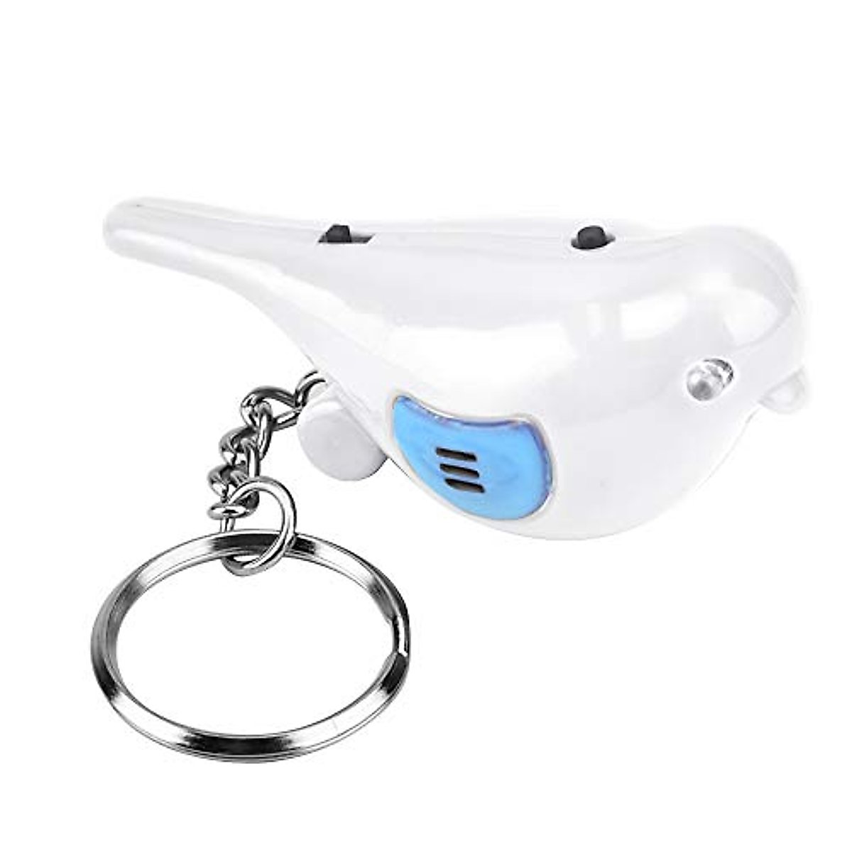 Whistle Key Finder Voice Control Bird Shape Keychain Mini Key Anti-Lost Tracer Finder with LED Light Suitable for Key Wallet Cellphone(White)