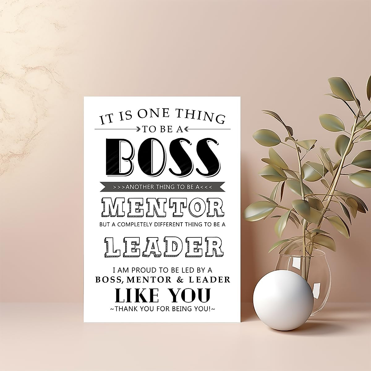 RUALOVE Funny Boss Birthday Day Card, Best Birthday Card for Boss, Appreciation Card For Mentor, Happy Boss Day For Men Woman, Card For Boss, Gift For Boss Lady, Happy Birthday Card Boss
