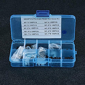 Small Screw, M1 M1.2 M1.4 M1.7 1000pcs Selftapping Screw Head Stainless Steel Rust-resistant for Laptop Repair for Phone