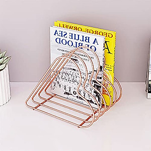 File Rack Bookend Office File Organizer Metal Bookend Support Magazine Rack Art Modeling Desktop Storage Shelf Bookshelf Multifunctional File Organizer Desk Home Office Decoration File Organizer ( Siz