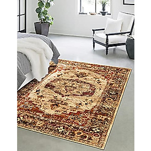 Unique Loom Saturn Collection Area Rug - Outlook (Rectangular 9' 0" x 12' 0", Cream/ Black)