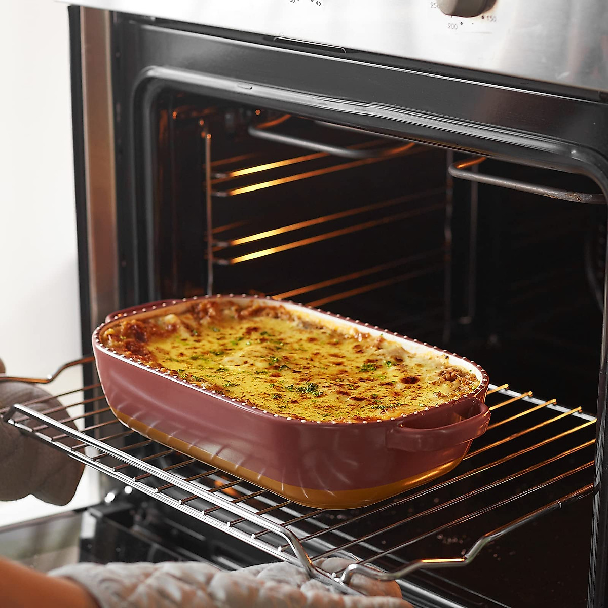 LIFVER Baking Dish, 75 oz Ceramic Baking Dishes for Oven, Ceramic Bakeware, Casserole Dish, Rectangular Lasagna Pan Deep, Porcelain Baking Pan for Cooking, Cake, Banquet , Oven Safe, 11.5X 7.5 Inch