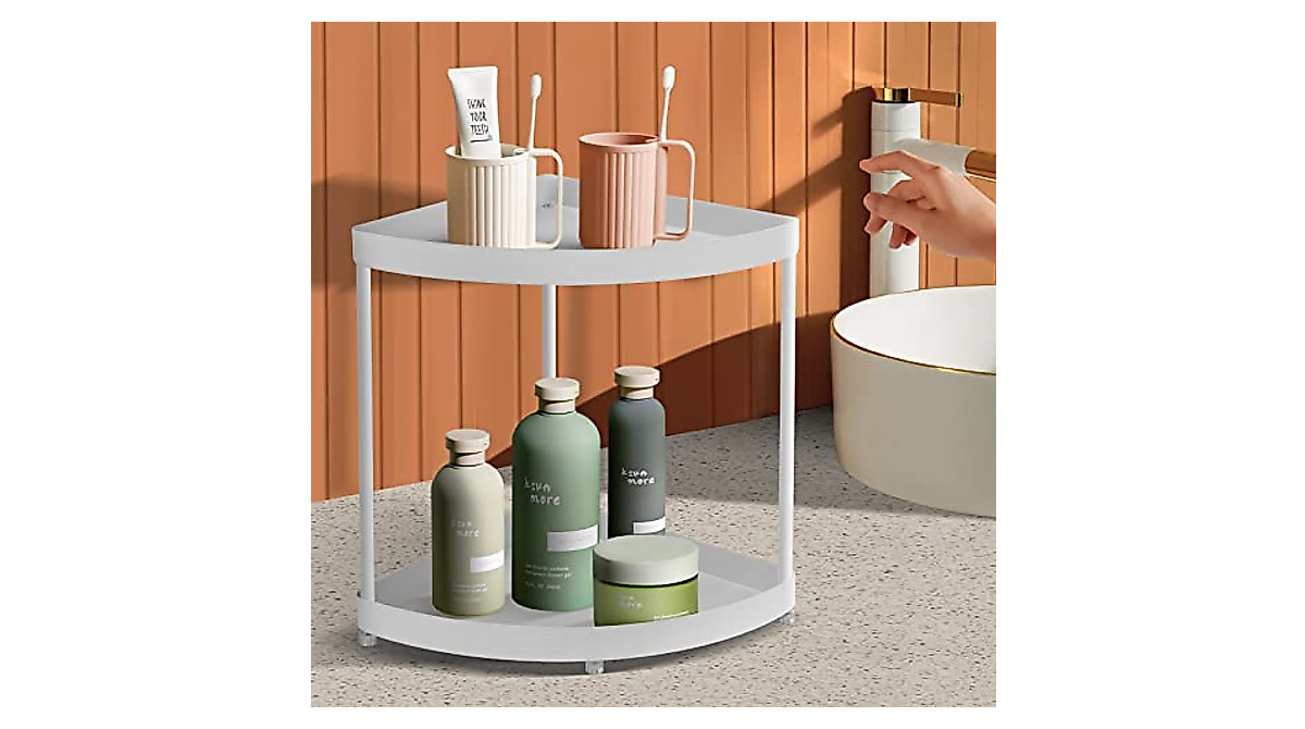 MASALUO 2 Tier Corner Storage Shelf, Bathroom Countertop Organizer ...