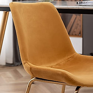 Roundhill Furniture Aufurr Velvet Dining Chairs, Set of 2, Gold