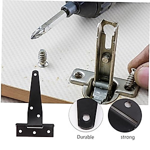 Generic 6pcs 4 Steel Door Hinges T Strap Hinges Black Door Hinges Heavy Duty Shed Hinges Heavy Duty Tee Hinge Square Barn Hinges Garden Shed Hinges T Hinge Shed Flat Spring Iron Hardware