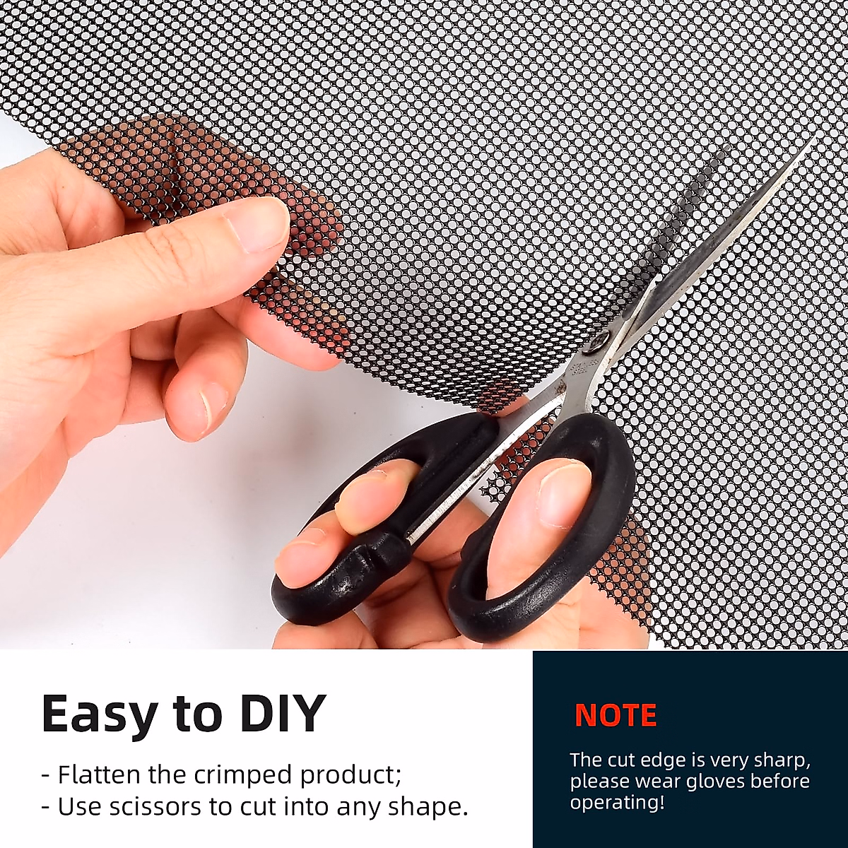 AggAuto Universal 40"x13" Car Grill Mesh - 100x33cm PVC Coated Stainless Steel Automotive Grille Insert Screen Bumper Vent, One of the Most Multifunctional Shape Grids Black