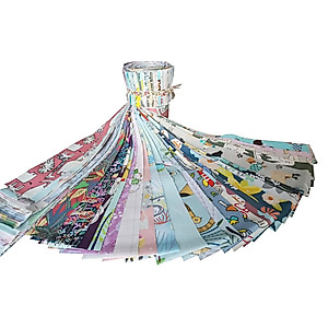 longshine-us 25PCS Jelly Roll Fabric, Roll Up Cotton Fabric Quilting Strips, 2.5inch x 45inch, Jelly Roll Fabric Strips for Quilting, Patchwork Craft Cotton Quilting Fabric