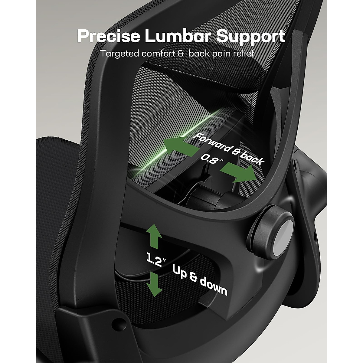 Marsail Ergonomic Mesh Office Chair High Back Desk Chair Adjustable Lumbar Support with Headrest Flip-Up Liftable Arms Swivel Computer Task Chair for Big and Tall People