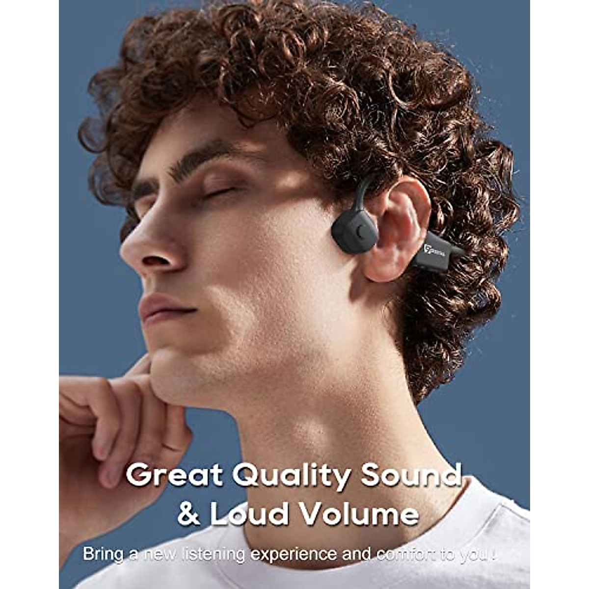 Bone Conduction Headphones Bluetooth 5.2,IP67 Waterproof Open Ear Headphones with Mic,Sweatproof Wireless Sport Earphones,Inductivv Bone Conduction Headset for Workouts,Running,Cycling and Gym(Black)