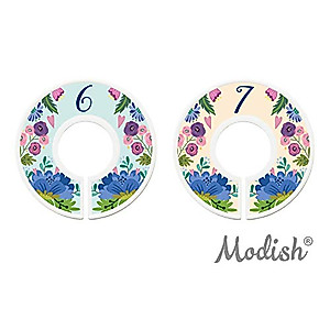 Modish Labels Toddler Clothes Size Dividers, Child Closet Organizers, Size Dividers, Closet Organizer, Closet Dividers, Clothes Organizer, Girl, Boho, Nordic, Flowers (Toddler/Child)
