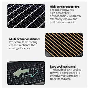 Dracaena 360mm - 28mm/1.1inch Thick Computer Radiator, 14 Tubes Copper Water Cooling Cooler for CPU Heat Sink - Liquid Heat Exchanger Dual G1/4 Thread