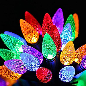 StillCool Battery Operated String Lights,16.4ft 50LED Multicolored Strawberry Lights for Garden Roof Party Christmas Halloween Decoration