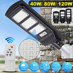 SISHUINIANHUA Solar Street Light PIR Sensor Light Control for Garden Yard Road Outdoor Security Lighting Wall Lamps 120W 21000 Lumen 90 LED,120w
