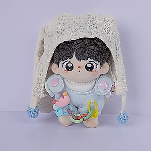 niannyyhouse 10cm 20cm Plush Doll Clothes Knit Cap T-Shirt Strap Pants Soft Stuffed Plush Toy Dress Up Accessories (Blue, 20cm)