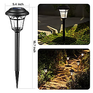 Brightown Solar Pathway Lights - 6 Pack Bright LED Solar Garden Lights, Waterproof Solar Lights Outdoor Decorative, 6LM Solar Walkway Lights for Path Yard Patio Driveway, 3000K Warm White