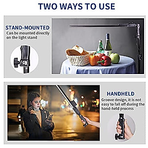 GIJUANRING Photography Lighting,Battery Powered Rechargeable LED Studio Light Wand Dimmable 3200-5500K Portable Handheld Stick Light with Li-Ion Battery,Stand for Portrait,Photo Studio,Outdoor Video